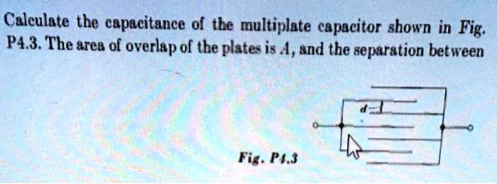 Calculate the capacitance of the multiplate capacitor shown in Fig. P4 ...