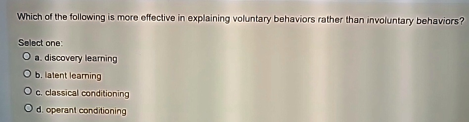 Which of the following is more effective in explaining voluntary ...