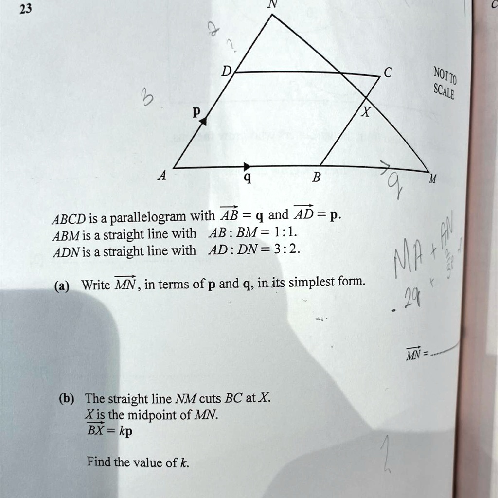 SOLVED: Can someone please help me with this? OL LON SCALE ABCD is a parallelogram with AB = 4 ...