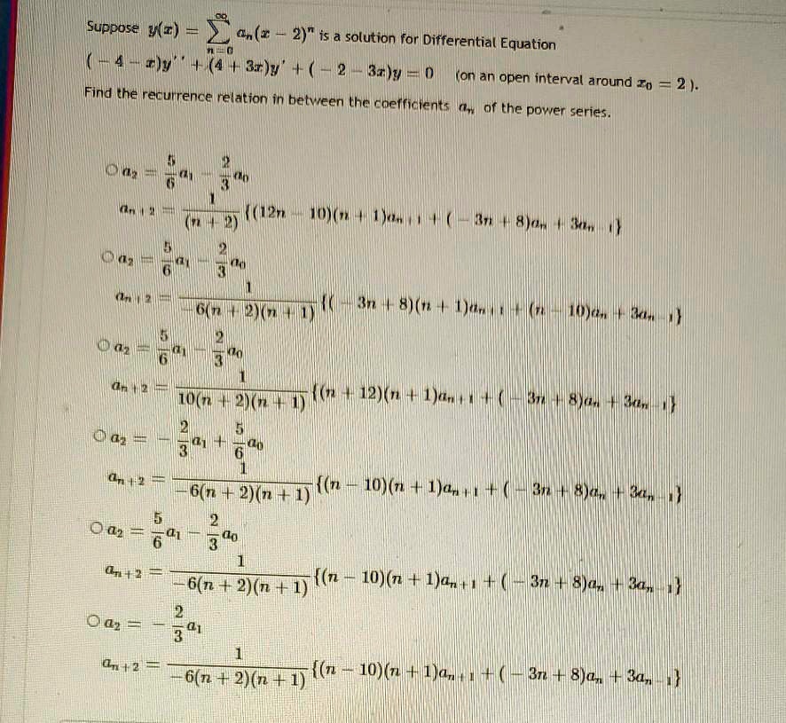 [GET ANSWER] suppose uz anr 2 is a solution for differential equation ty 3r y rru ion an open ...