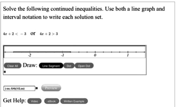 SOLVED: Solve the following compound inequalities. Use both a line ...