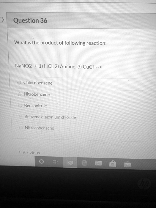 question 36 what is the product of following reaction nano2 1 hci 2 ...