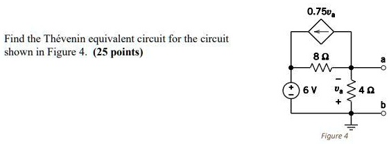 SOLVED: 0.750 Find the Thevenin equivalent circuit for the circuit shown in Figure 4 (25 points ...