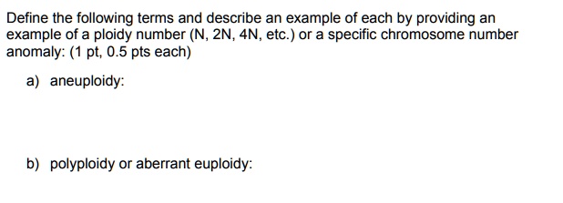 SOLVED: Define the following terms and describe an example of each by ...