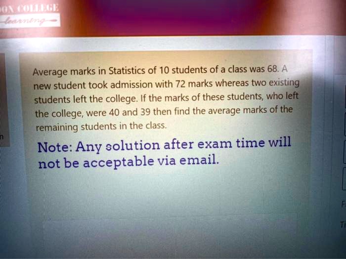 average marks in statistics of 10 students of a class was 68a new ...
