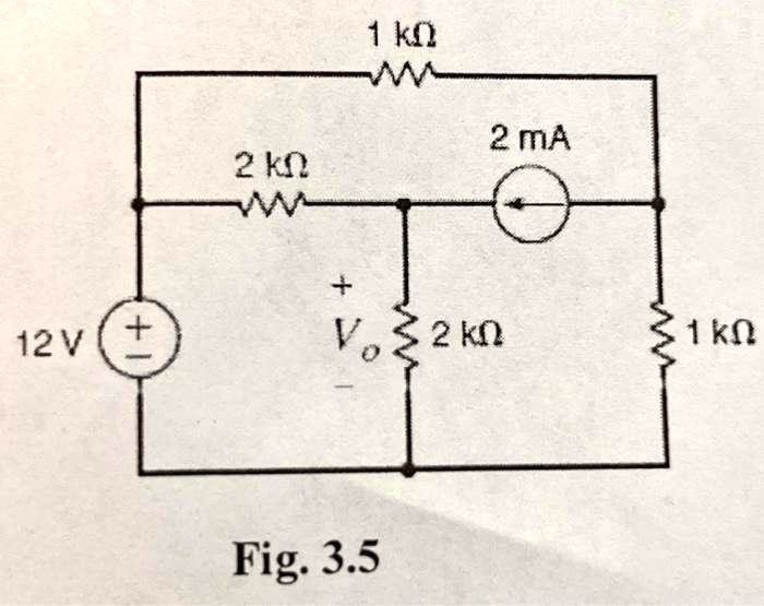 SOLVED: Texts: For the circuit in Fig. 3.5, find the voltage Vo using both (a) superposition ...