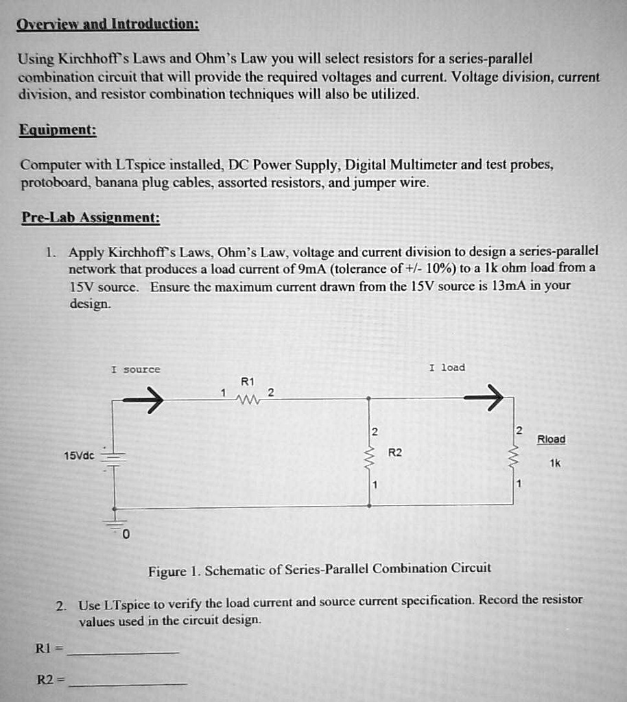 overview and introduction using kirchhoffs laws and ohms law you will ...