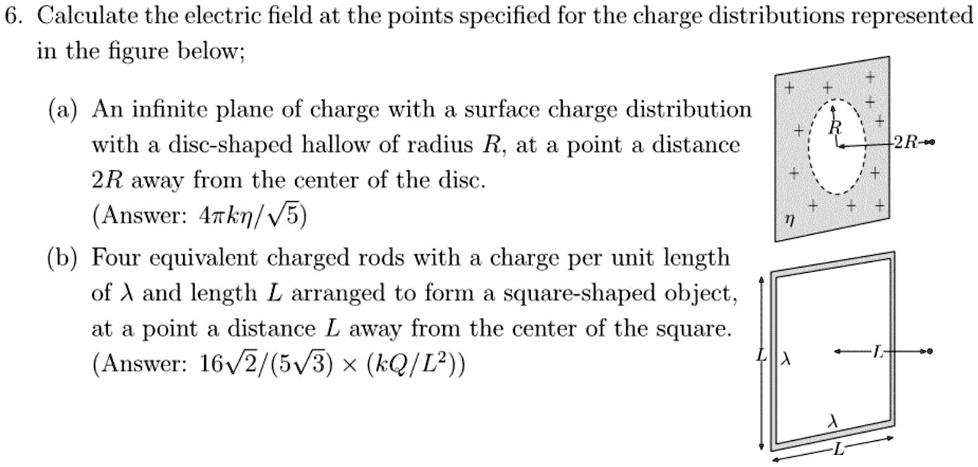 6 calculate the electric field at the points specified for the charge ...