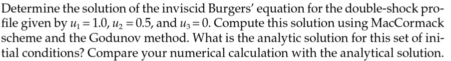 SOLVED: Determine the solution of the inviscid Burgers' equation for ...