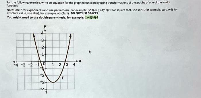 Solved For The Following Exercise Write An Equation For The Graphed Function By Using