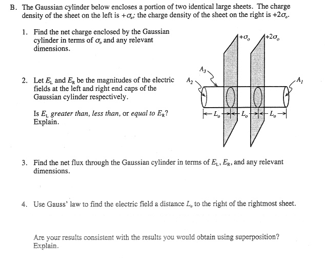 the gaussian cylinder below encloses portion of two identical large ...
