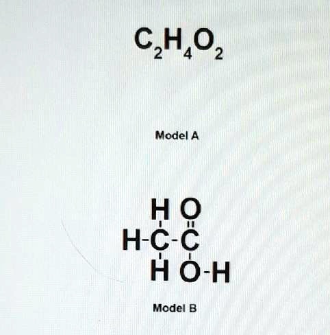 C2H4O2 Model A H O H-C-C H O-H Model B