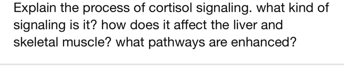 SOLVED: Explain the process of cortisol signaling: what kind of ...