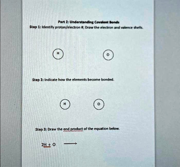 Part 2: Understanding Covalent Bonds Step 1: Identify proton/electron ...