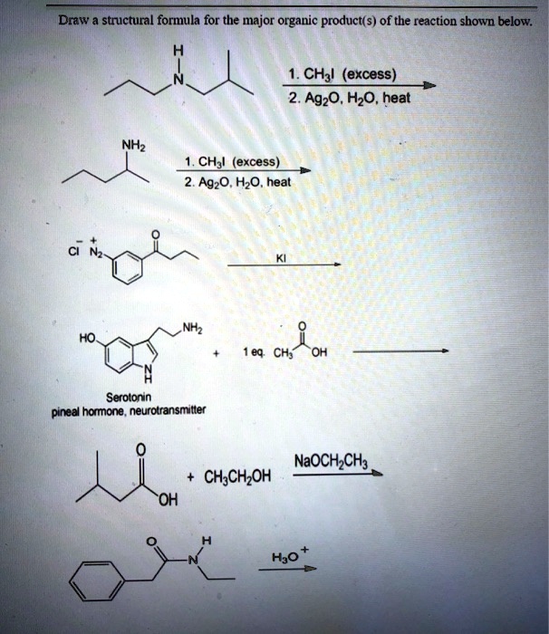 draw structural formula for the major organic products of the reaction ...