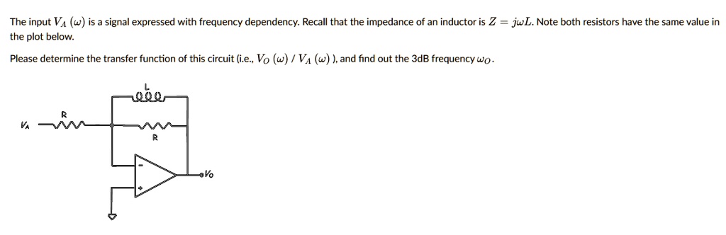 SOLVED: The input is a signal expressed with frequency dependency. Please determine the transfer ...