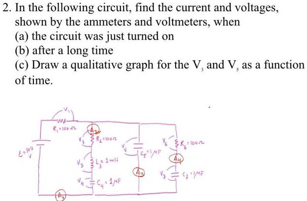 [GET ANSWER] 2. In the following circuit, find the current and voltages ...