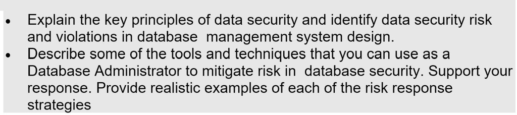 SOLVED: Explain the key principles of data security and identify data ...