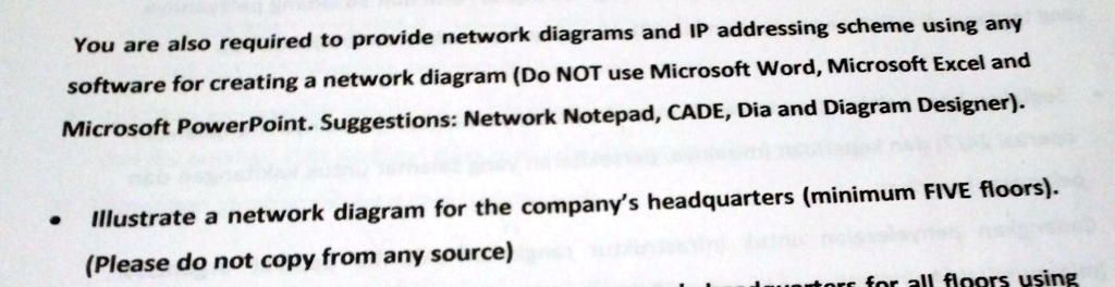 SOLVED: You are also required to provide network diagrams and IP ...