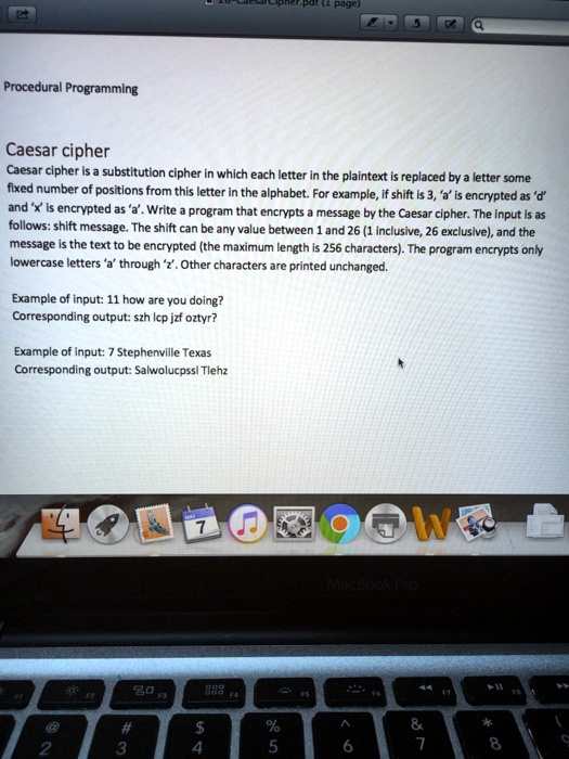 Solved Im C Procedural Programming Caesar Cipher Is A Substitution Cipher In Which Each Letter