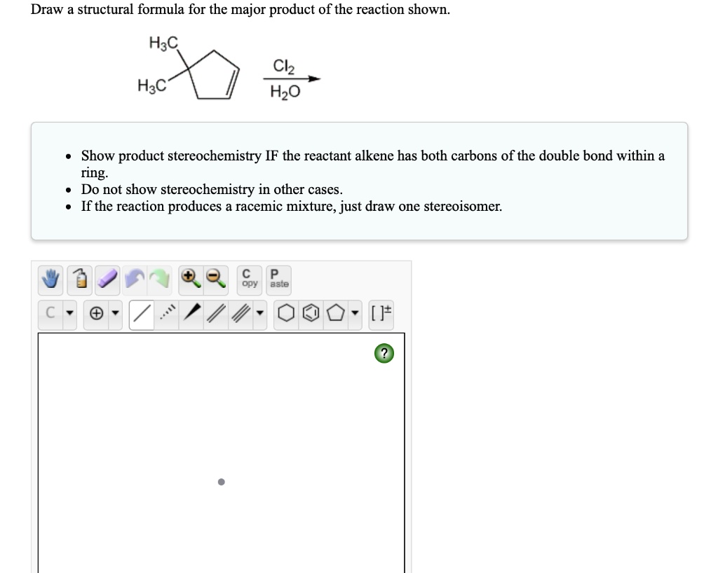 draw a structural formula for the major product of the reaction shown ...