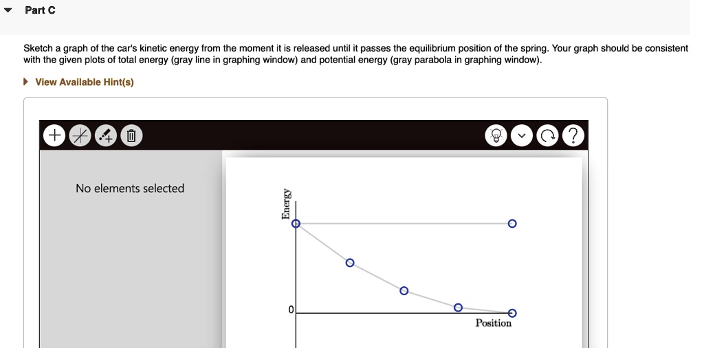 Part C Sketch a graph of the car's kinetic energy from the moment it is released until it passes ...