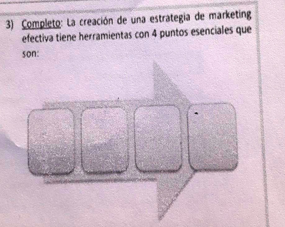 SOLVED: 3) Completo: la creación de una estrategia de marketing ...