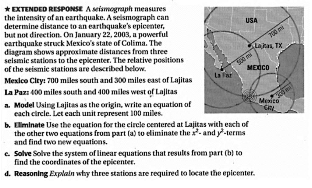 SOLVED: EXTENDED RESPONSE: A seismograph measures the intensity of an ...