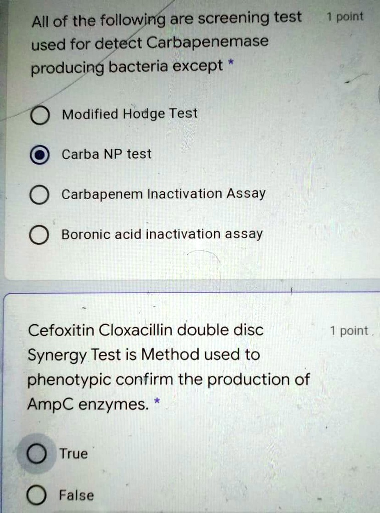 SOLVED: All of the following are screening test used for detect ...