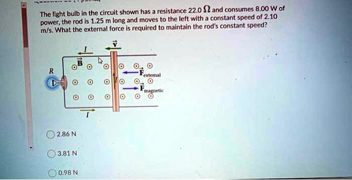 SOLVED: The light bulb in the circuit shown has a resistance 22.0 J ...