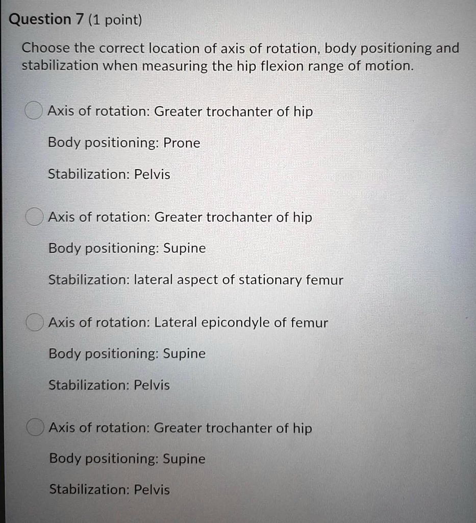 SOLVED: Choose the correct location of the axis of rotation, body ...