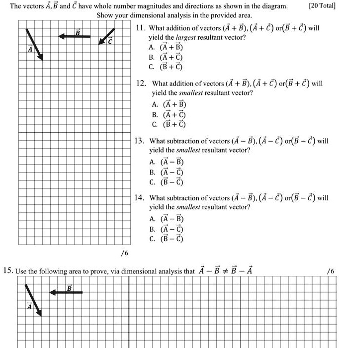 the vectors a b and c have whole number magnitudes and directions as shown in the diagram 20 ...
