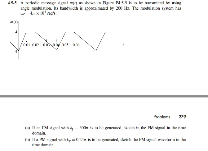 4.5-5 A periodic message signal m(t) as shown in Figure P4.5-5 is to be ...