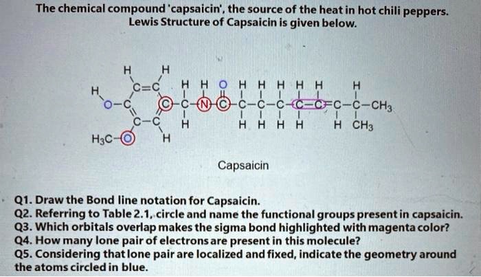 the chemical compound capsaicin the source of the heat in hot chili ...