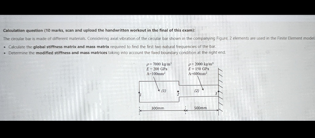 SOLVED: Calculation question (10 marks,scan and upload the handwritten workout in the final of ...