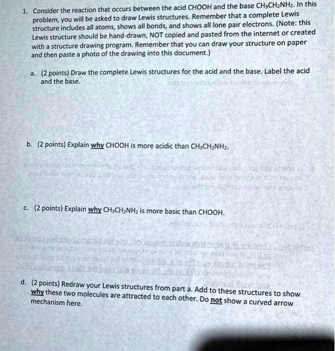 SOLVED: Consider the reaction that occurs between the acid CHOOH and ...