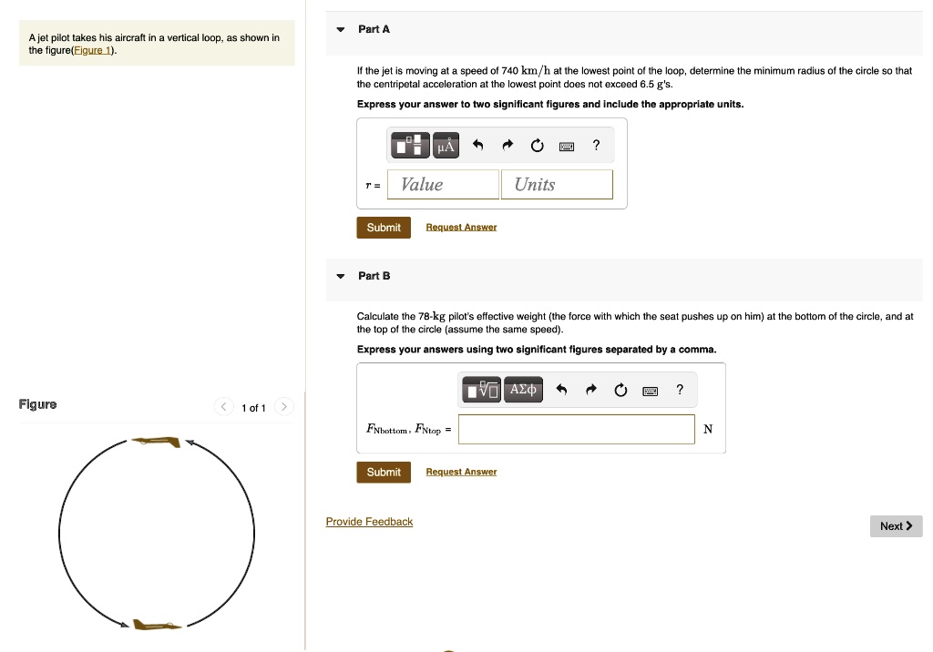 SOLVED: A jet pilot takes his aircraft in a vertical loop, as shown in ...