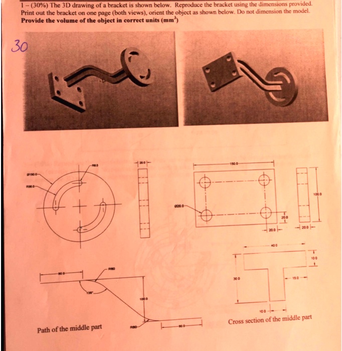 SOLVED: In SolidWorks, please post the isometric view and the mass properties window. Also, if ...
