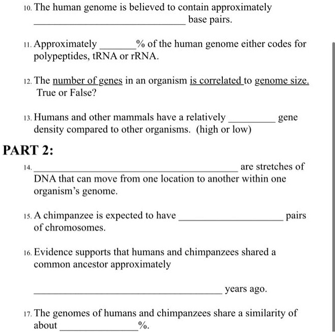 SOLVED: The human genome is believed to contain approximately base ...