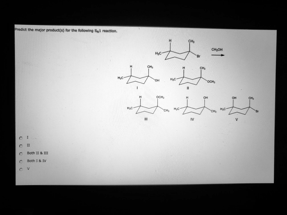 SOLVED: Predict the major product(s) for the following Swl reaction. CH;oh HsC CH; Hjc - OCH ...