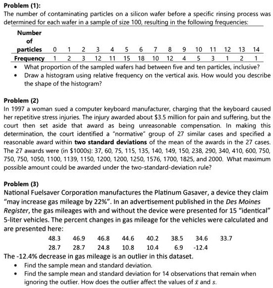 SOLVED: Problem(1): The number of contaminating particles on a silicon ...