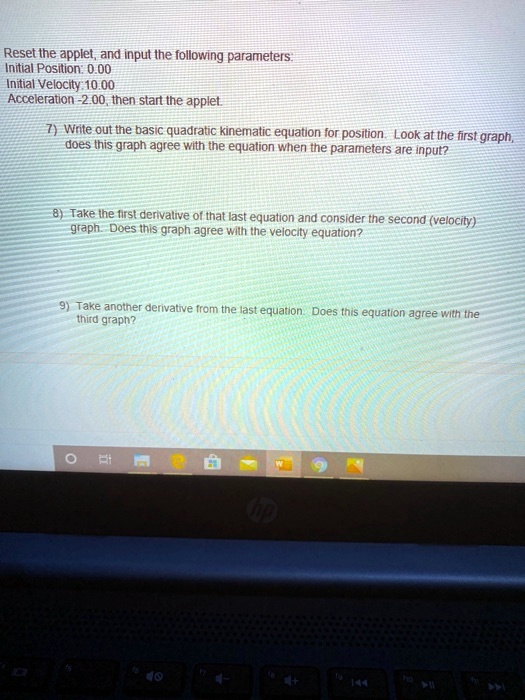 reset the applet and input the following parameters initial position 0 00 initial velocity 1000 ...