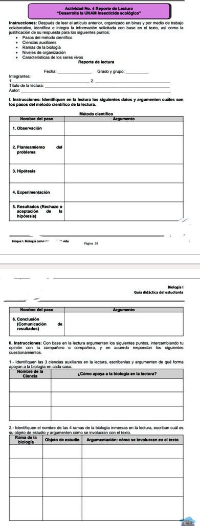 SOLVED: Actividad No. 4 Reporte de Lectura Desarrolla la UNAM ...