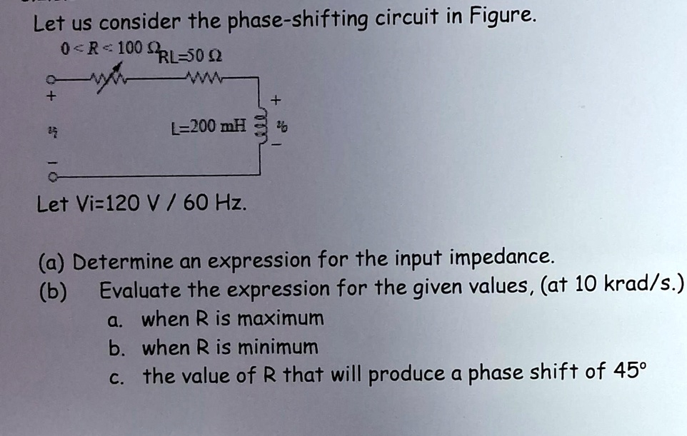 Let us consider the phase-shifting circuit in Figure. 0