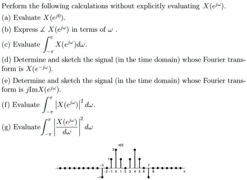 SOLVED: Let X(ejÏ‰) denote the Fourier transform of the signal x[n], shown in the figure below ...