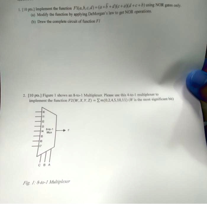 SOLVED: Texts: Modify the function by applying DeMorgan's law to get ...