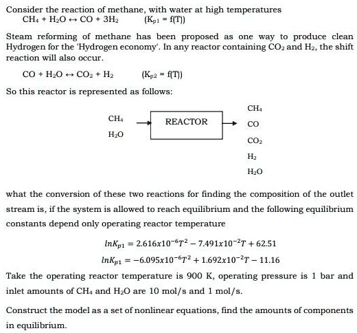 SOLVED: Consider the reaction of methane with water at high ...