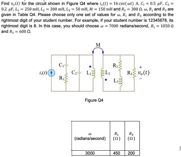 SOLVED: Find v(t) for the circuit shown in Figure Q4 where i(t) = 16cos ...