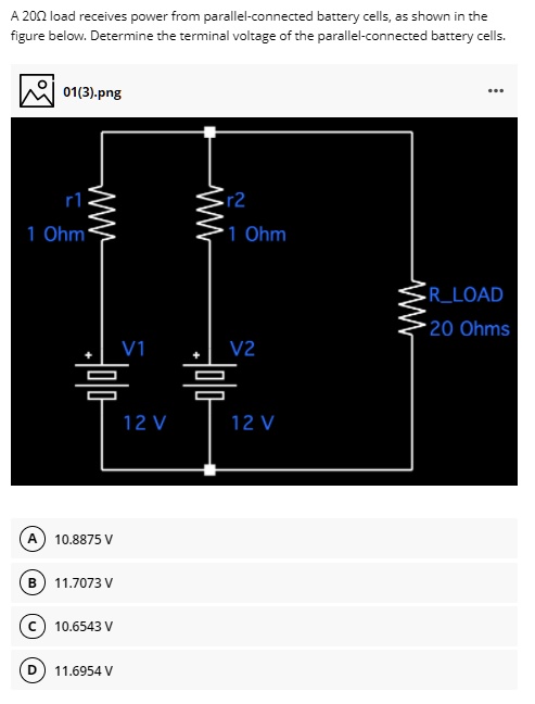 SOLVED:20n load receives power from paral I-connected bartery cells, as ...