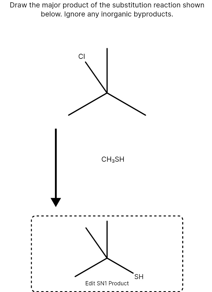 SOLVED: Draw the major product of the substitution reaction shown below. Ignore any inorganic ...